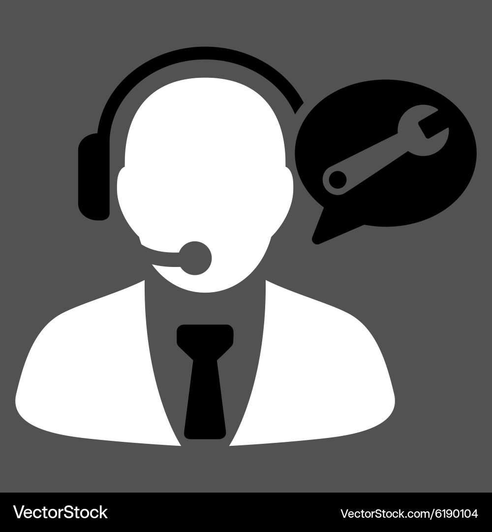 Service manager message icon Royalty Free Vector Image