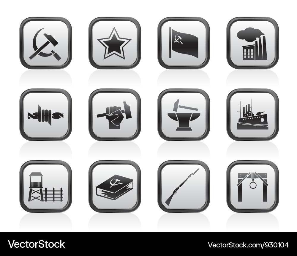 Socialism and revolution icons Royalty Free Vector Image