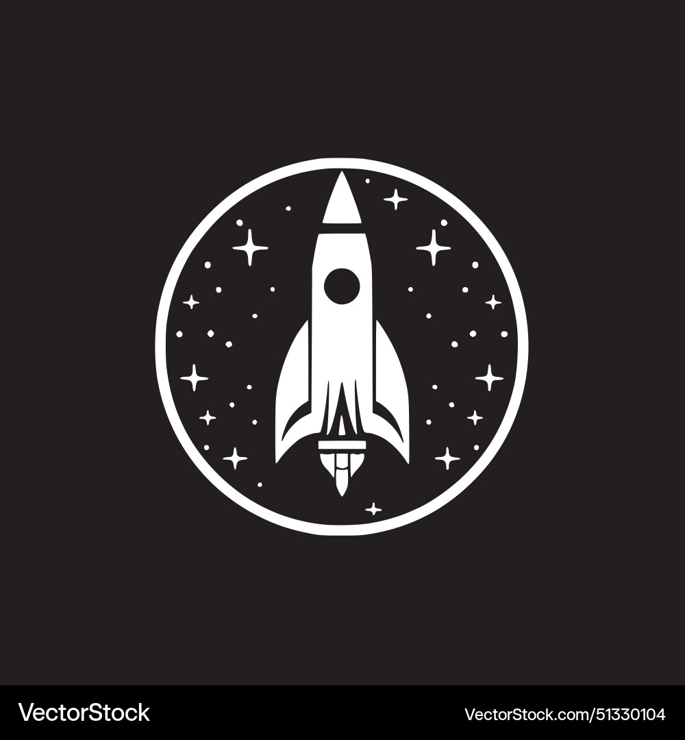 Space - minimalist and flat logo Royalty Free Vector Image