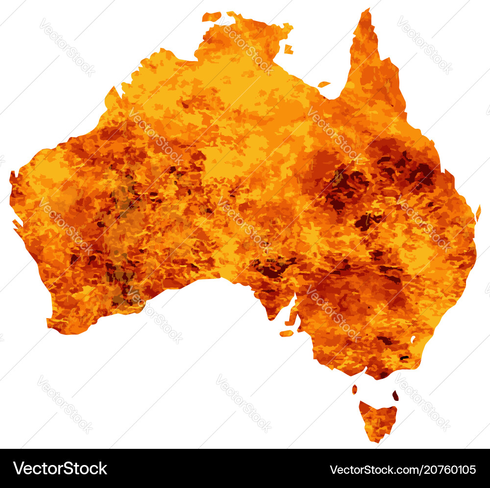 Australia Flame Map (20760105) – Royalty-Free Vector | VectorStock