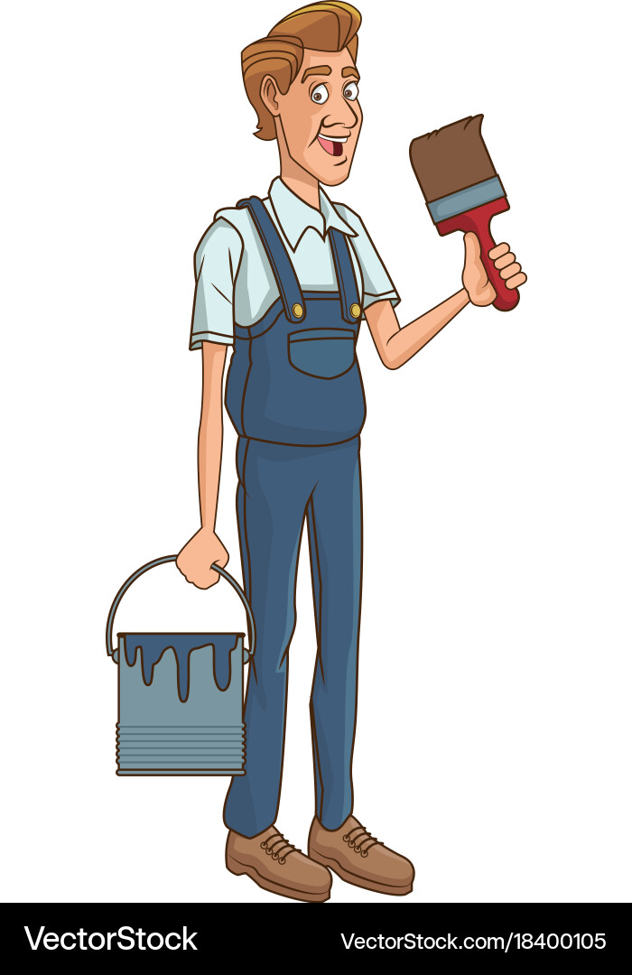 Cartoon worker with tool Royalty Free Vector Image