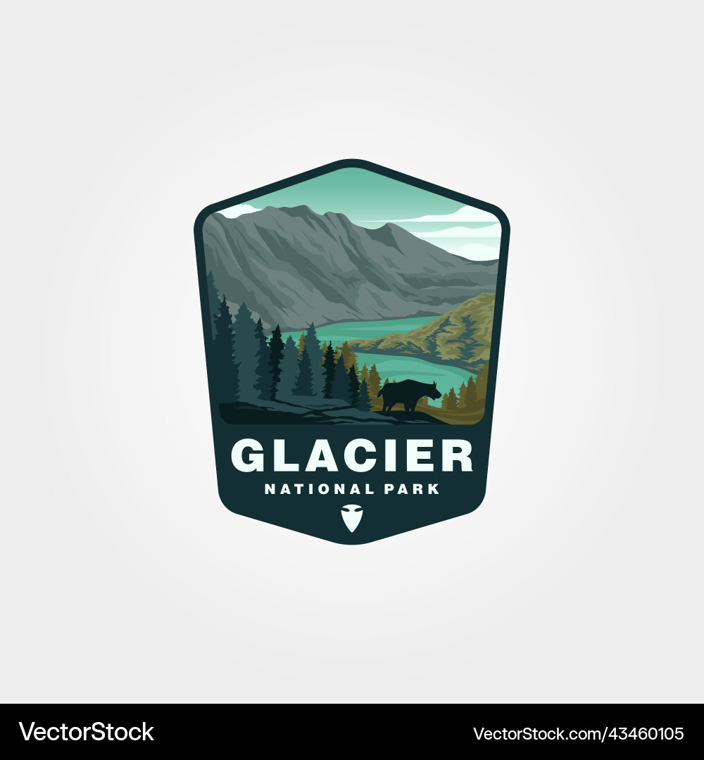 Glacier National Park Logo Royalty Free Vector Image