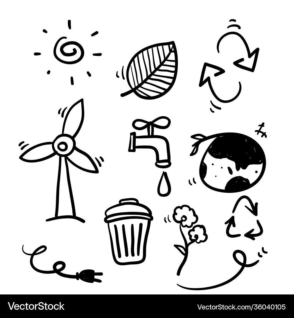 Hand drawn doodle nature energy related icon Vector Image