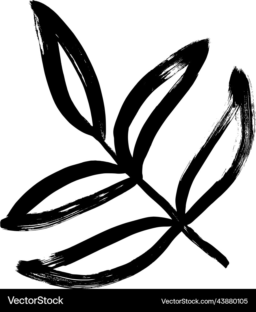 Hand drawn simple leaf isolated on white Vector Image