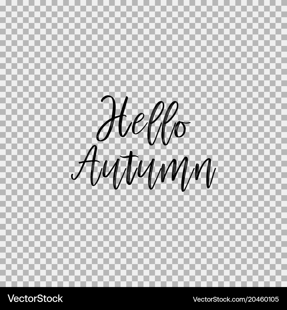 Hello autumn transparent background Royalty Free Vector