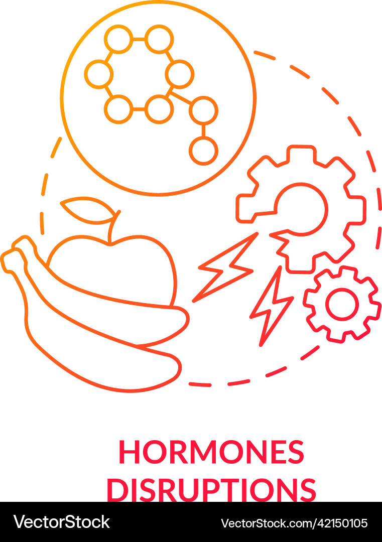 Hormones disruptions red gradient concept icon Vector Image