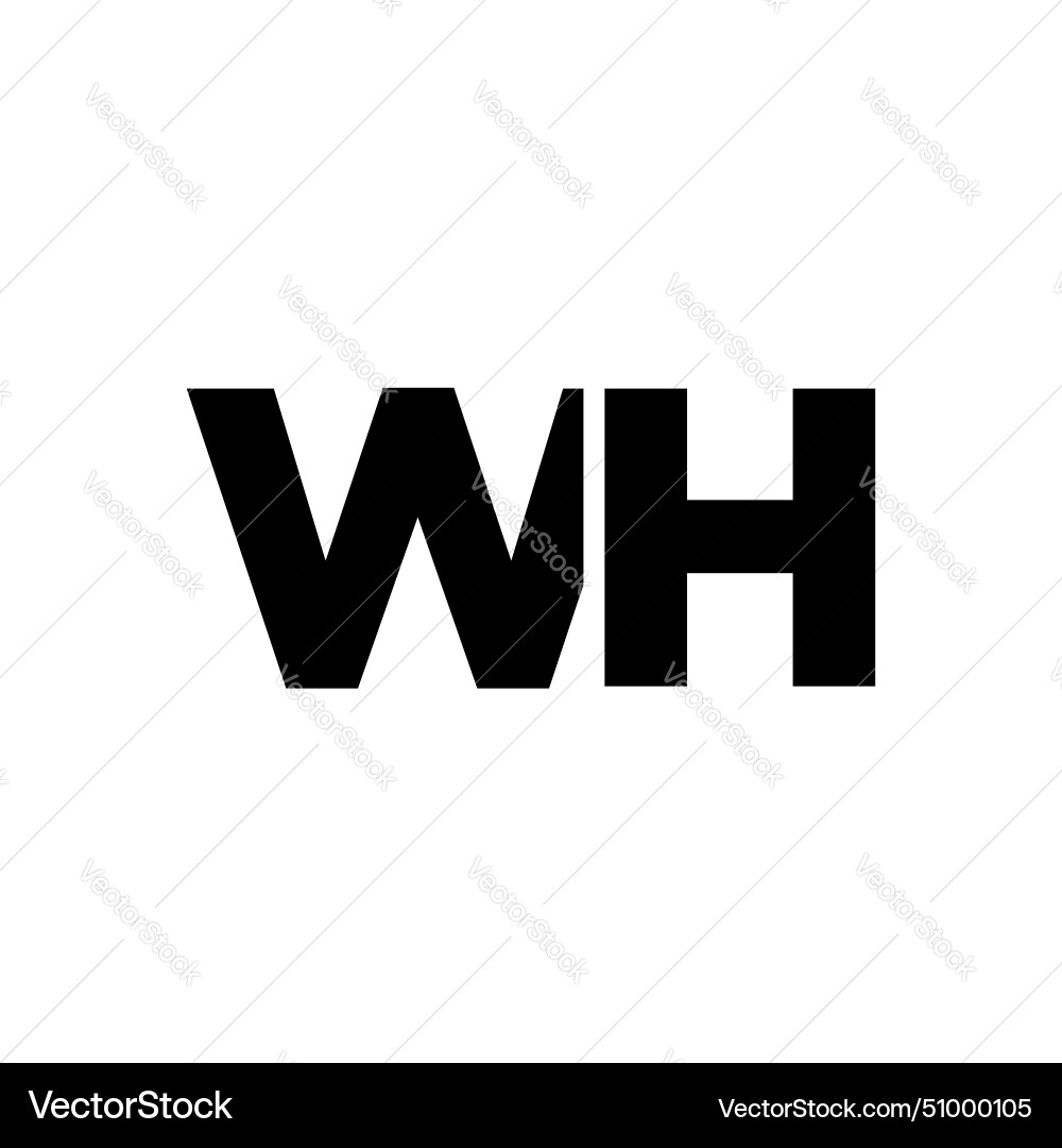 Letter w and h wh logo design template minimal Vector Image