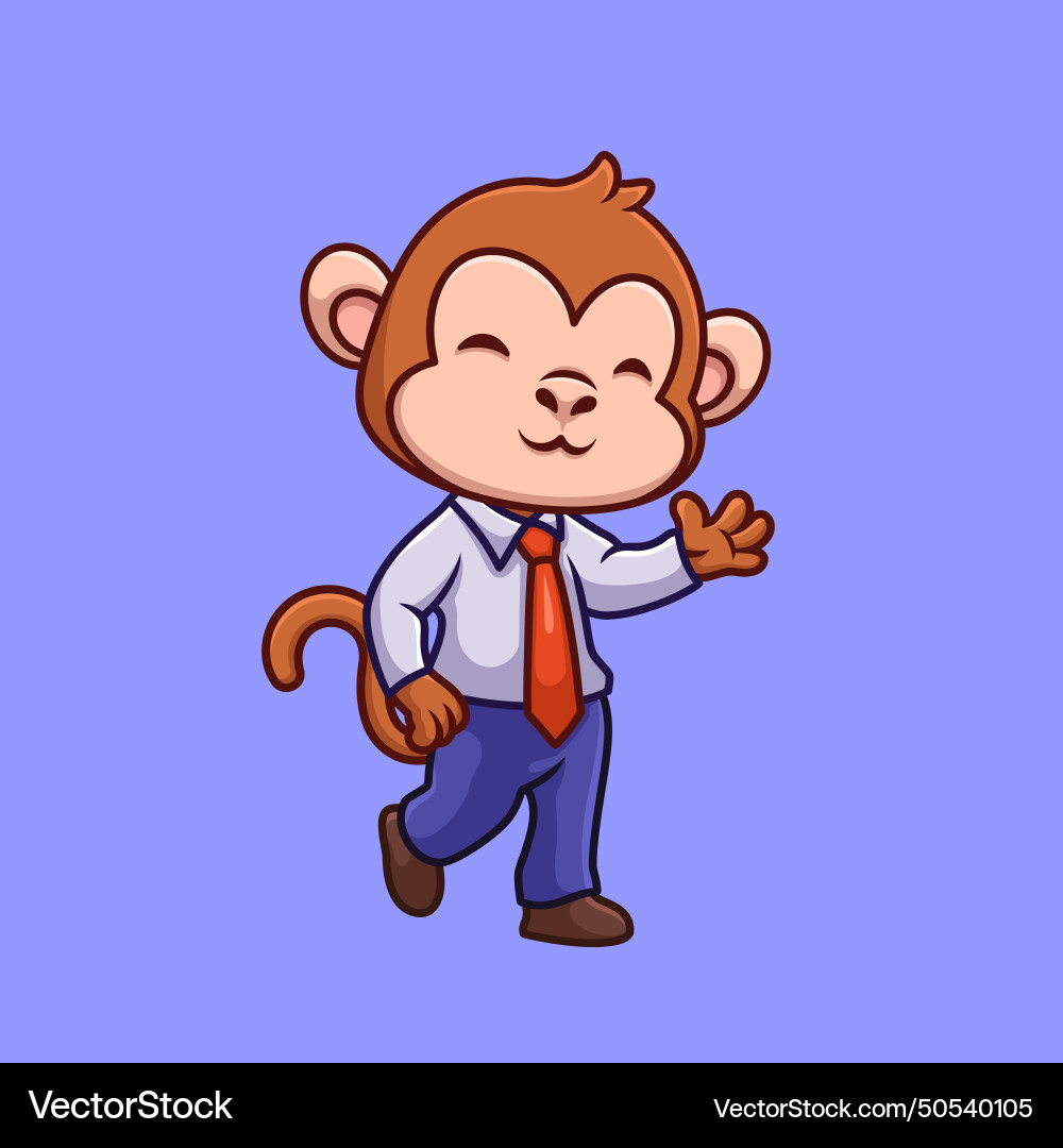 Manager monkey cute cartoon Royalty Free Vector Image