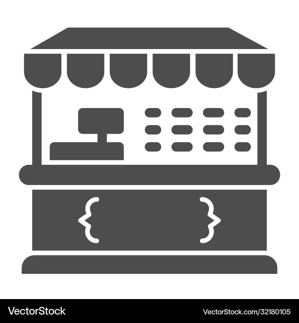 Market stall solid icon street food retail Vector Image