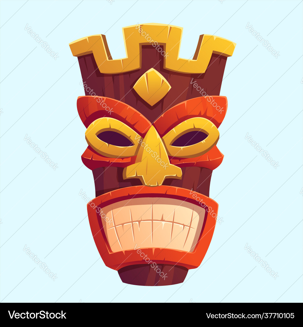 Mask tribal wooden Royalty Free Vector Image - VectorStock