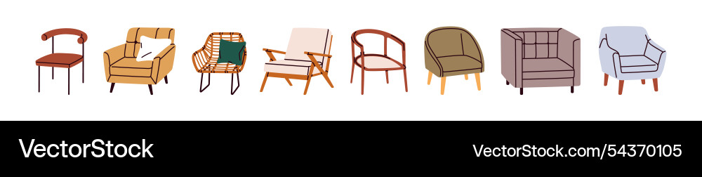 Modern armchair and chair designs comfortable Vector Image