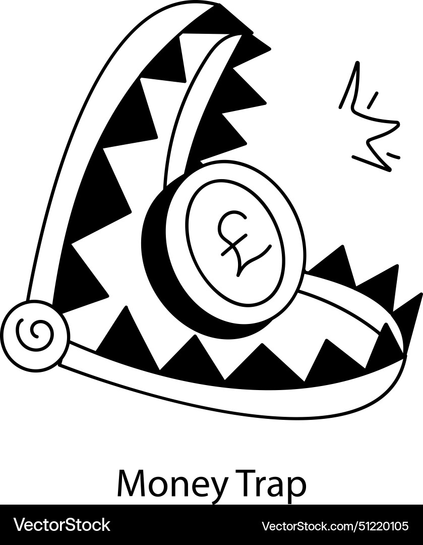 Money trap Royalty Free Vector Image - VectorStock