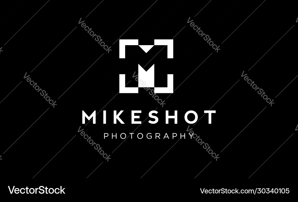 Monogram Camera Logo - M Focus Royalty Free Vector Image