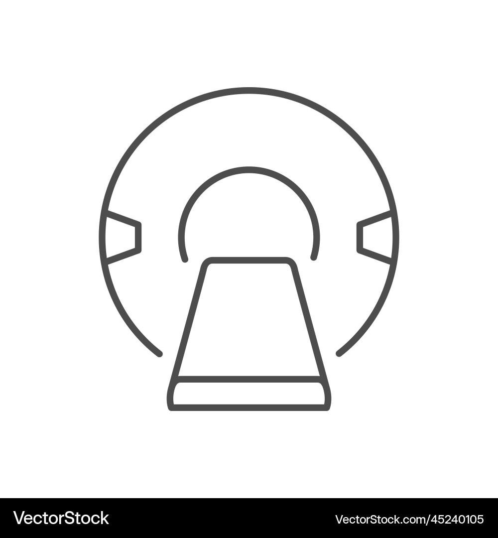 Mri machine line outline icon Royalty Free Vector Image