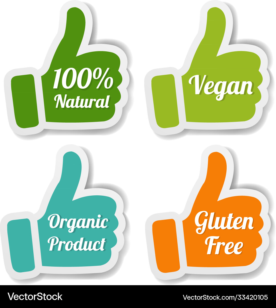 Natural labels set isolated white background Vector Image