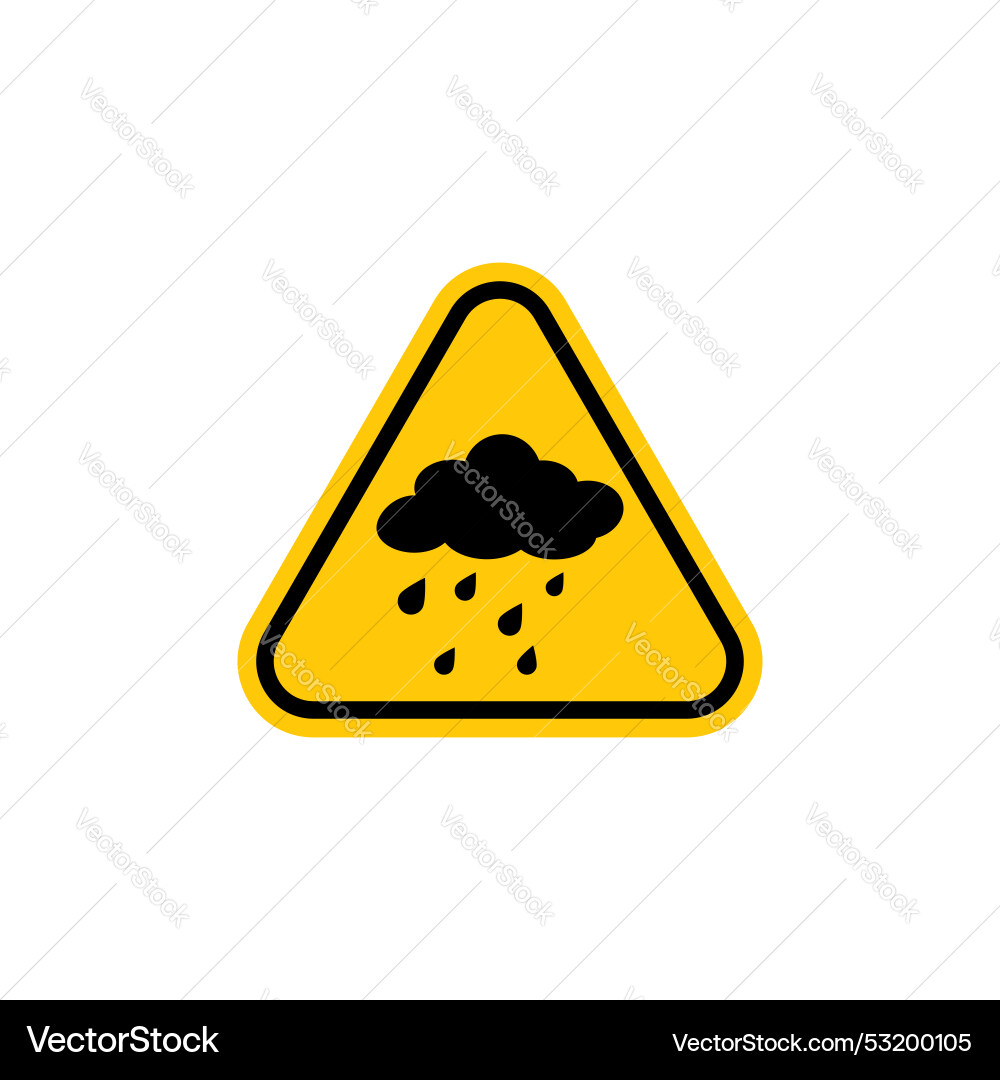 Rain warning sign icon set heavy and driving Vector Image