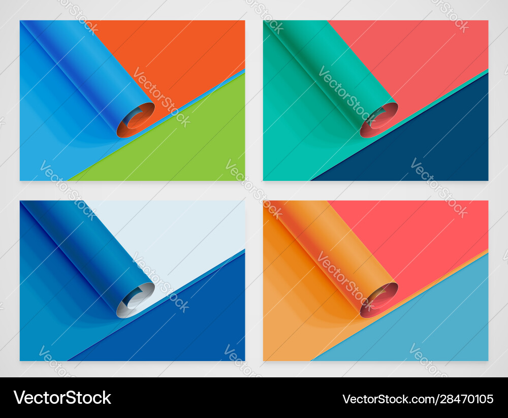 Realistic roll colorful paper sheet Royalty Free Vector