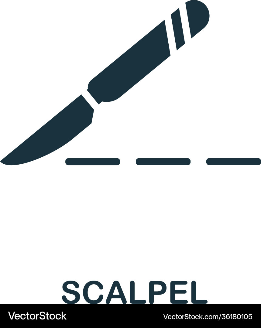 Scalpel icon set four elements in different styles