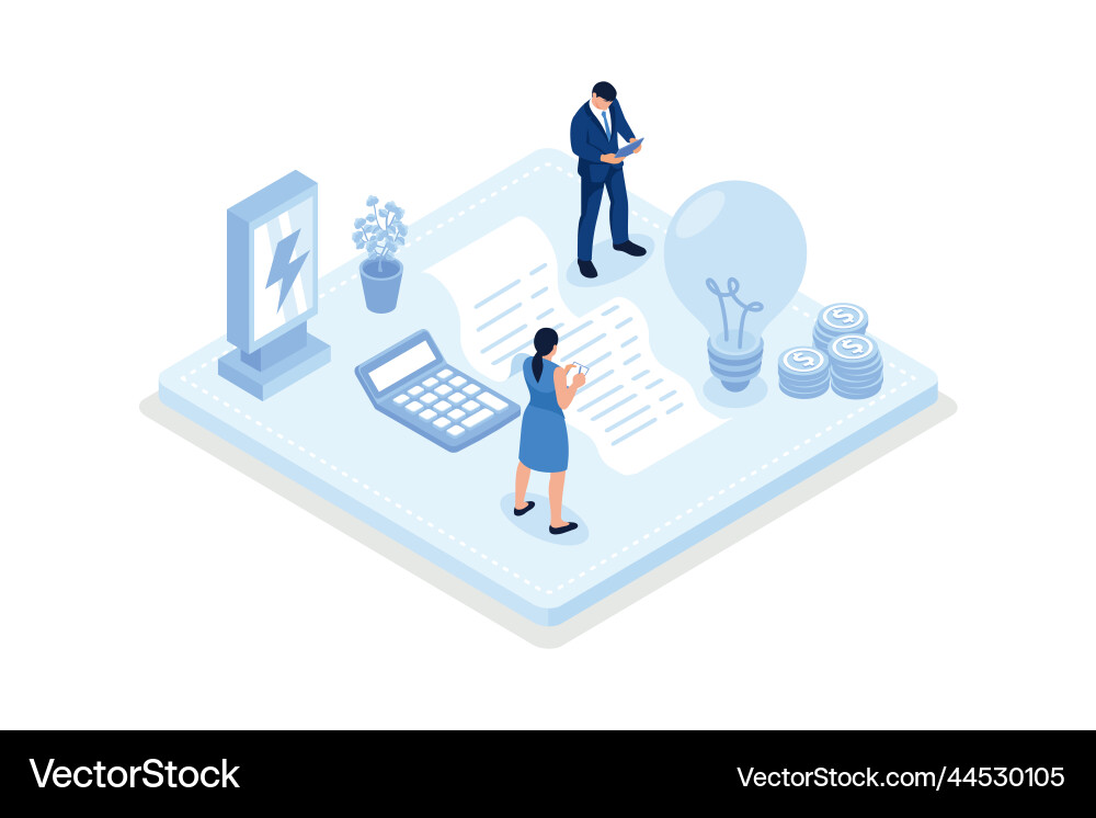Sustainability set characters calculating Vector Image