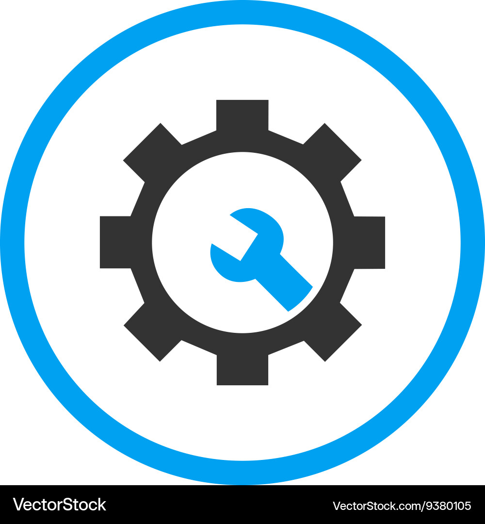 System setup flat rounded icon Royalty Free Vector Image