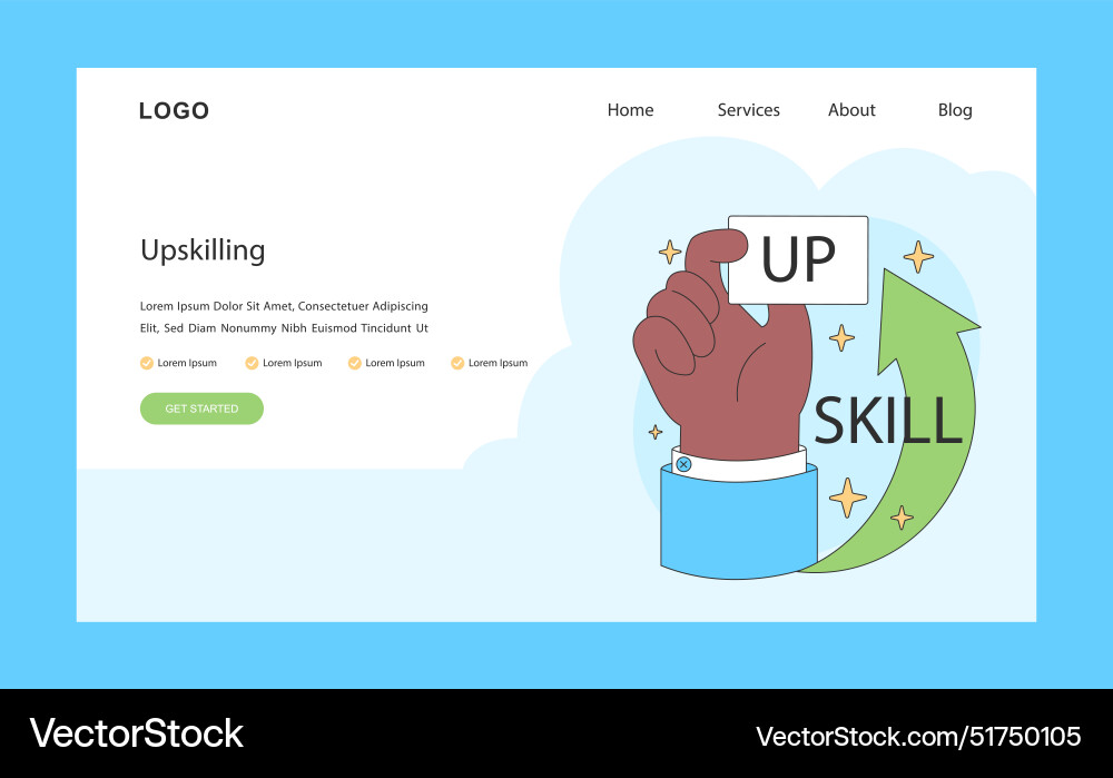 Upskilling hands-on enhancement of abilities Vector Image