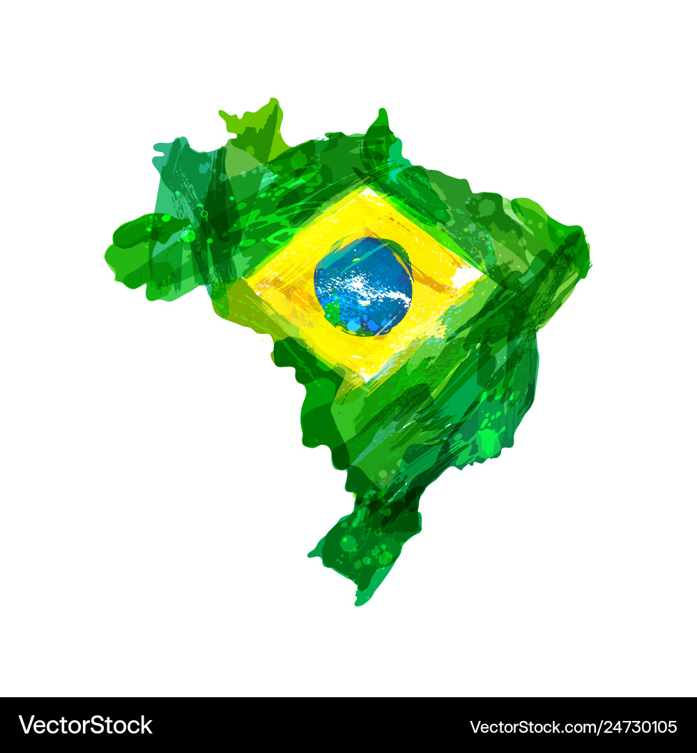 Watercolor hand drawn brazilian Royalty Free Vector Image