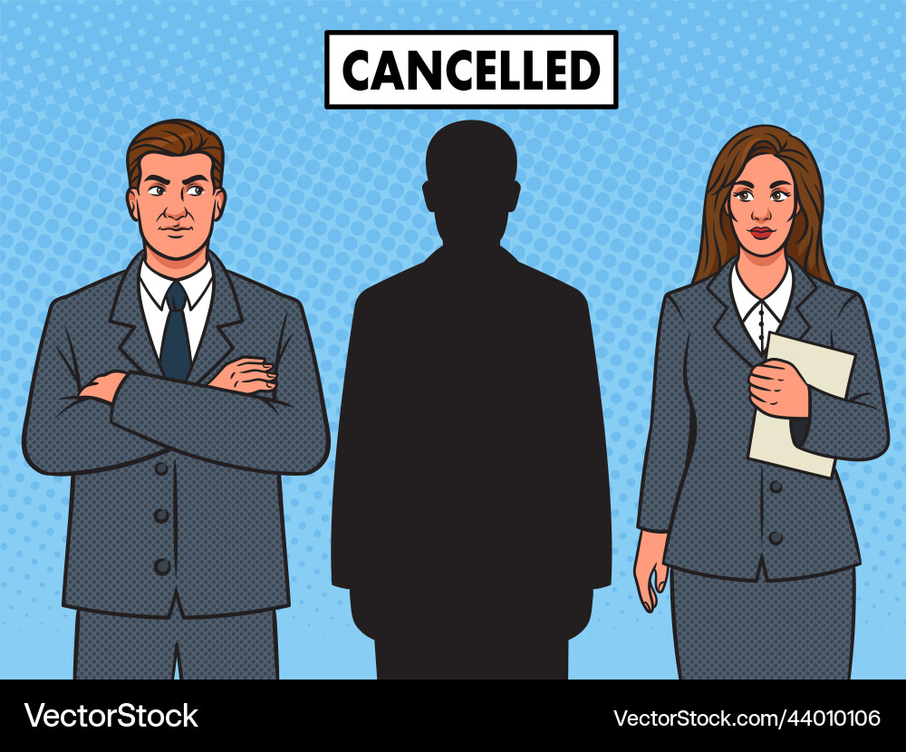 Canceled person pinup pop art Royalty Free Vector Image