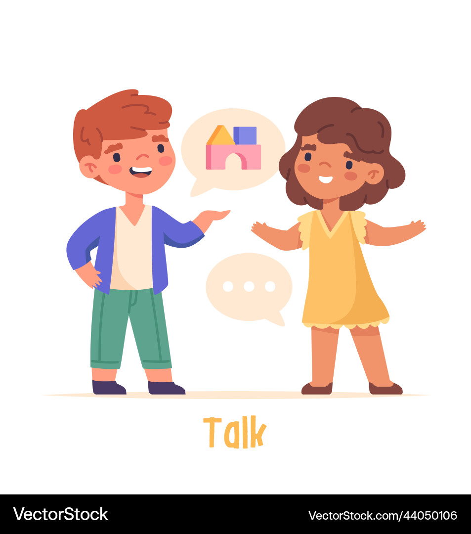 Children Talking & Communicating Royalty Free Vector