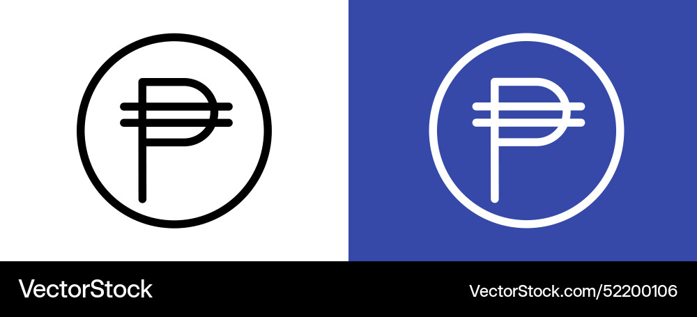 Cuba peso icon logo sign set outline Royalty Free Vector