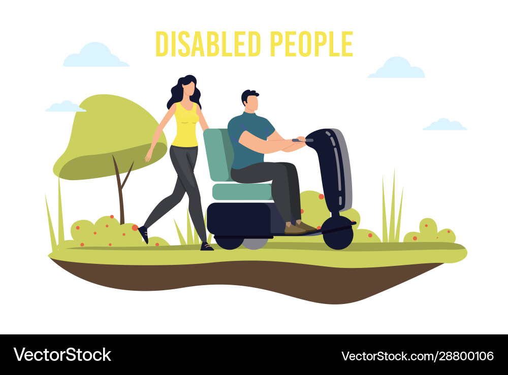Disabled people mobility and transportation Vector Image