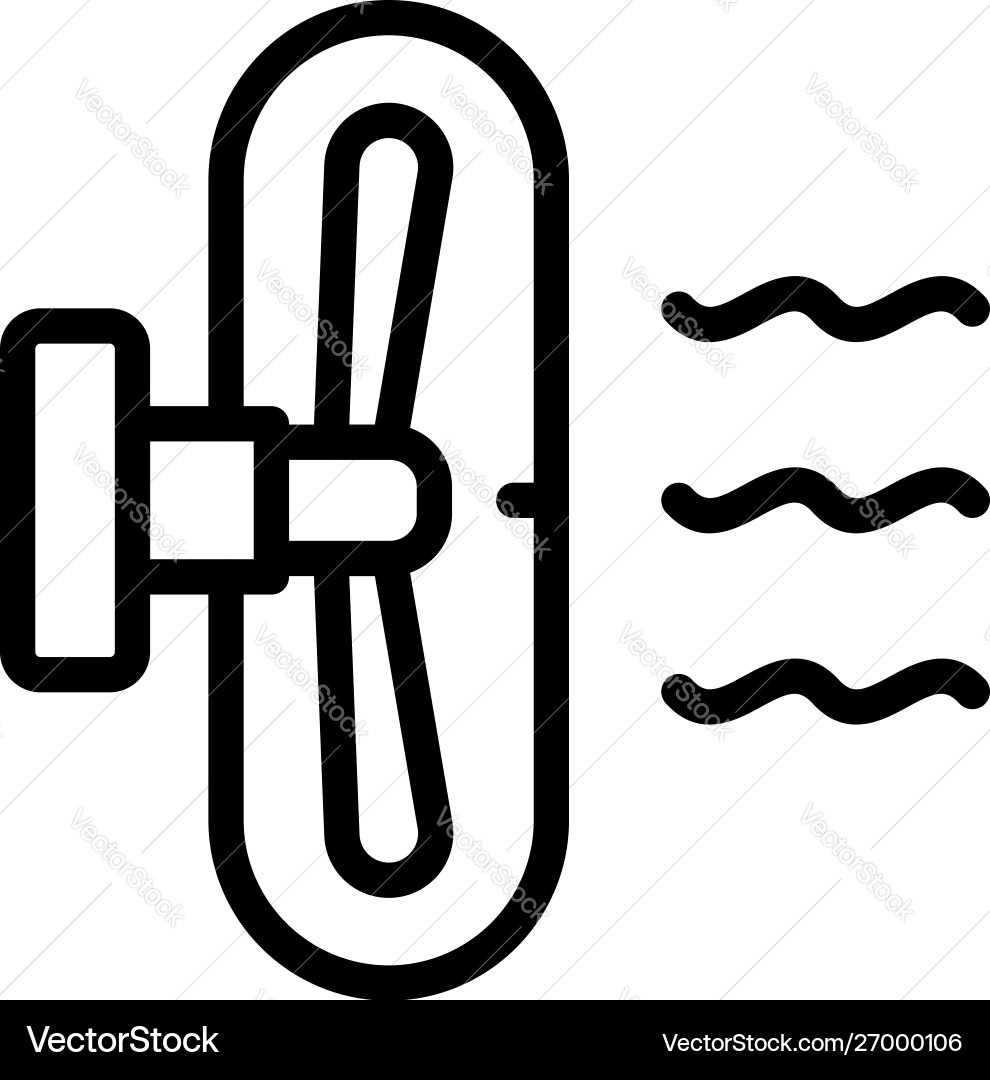 Fan side view icon outline style Royalty Free Vector Image