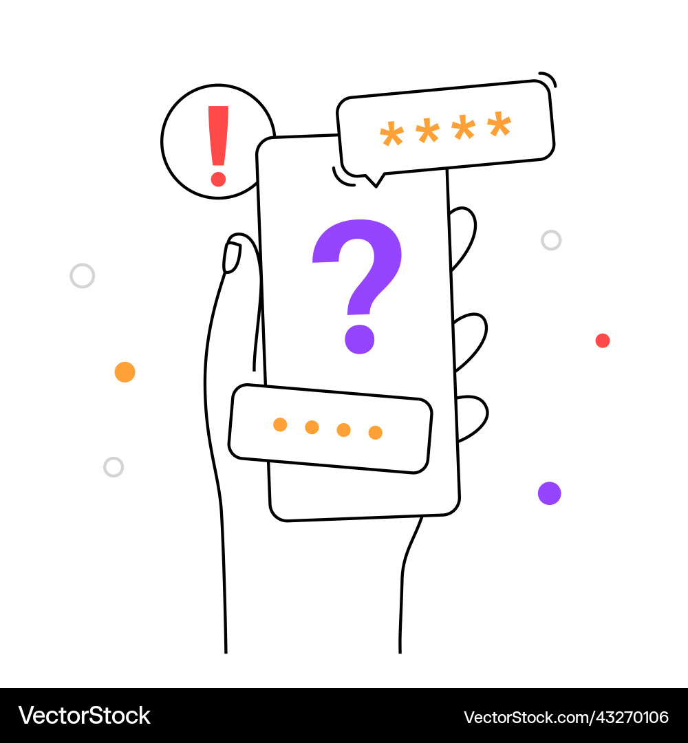 Forgot password question Royalty Free Vector Image