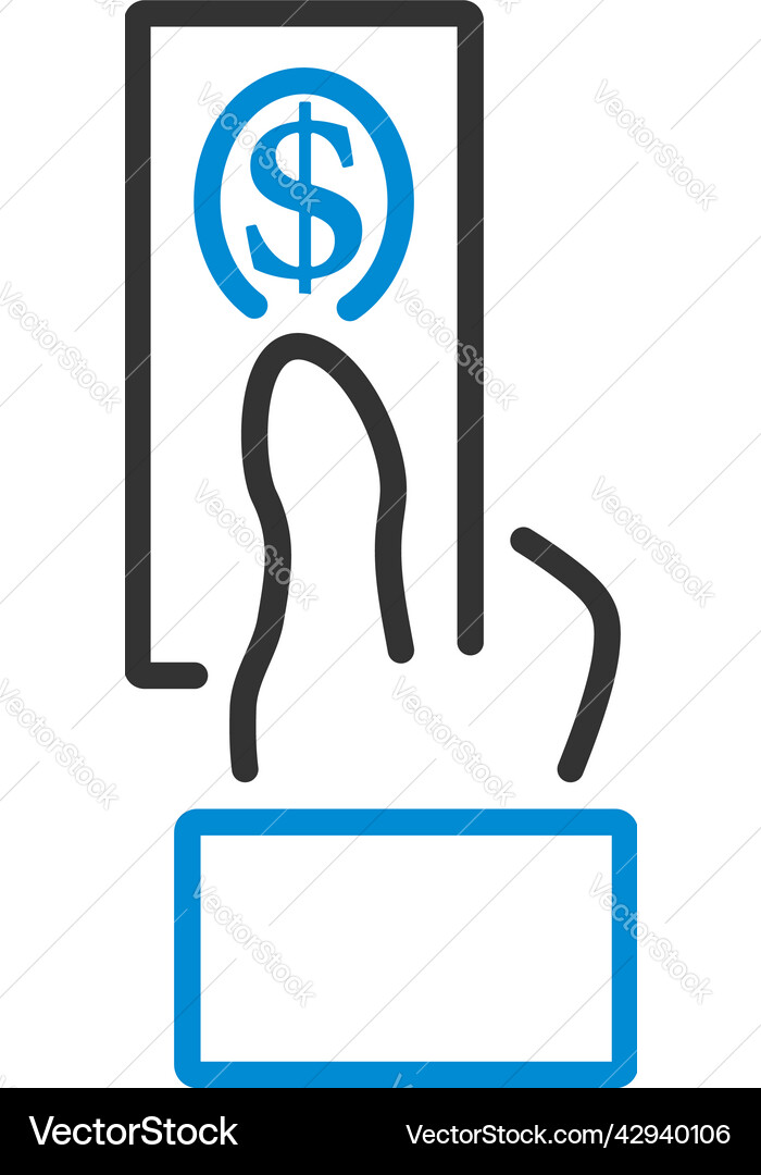 Hand hold dollar banknote icon Royalty Free Vector Image