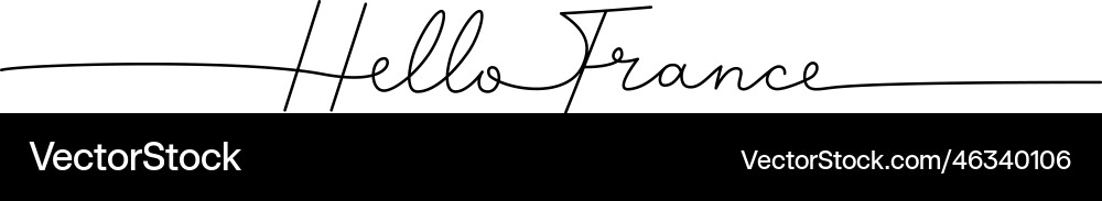 Hello france - word with continuous one line Vector Image