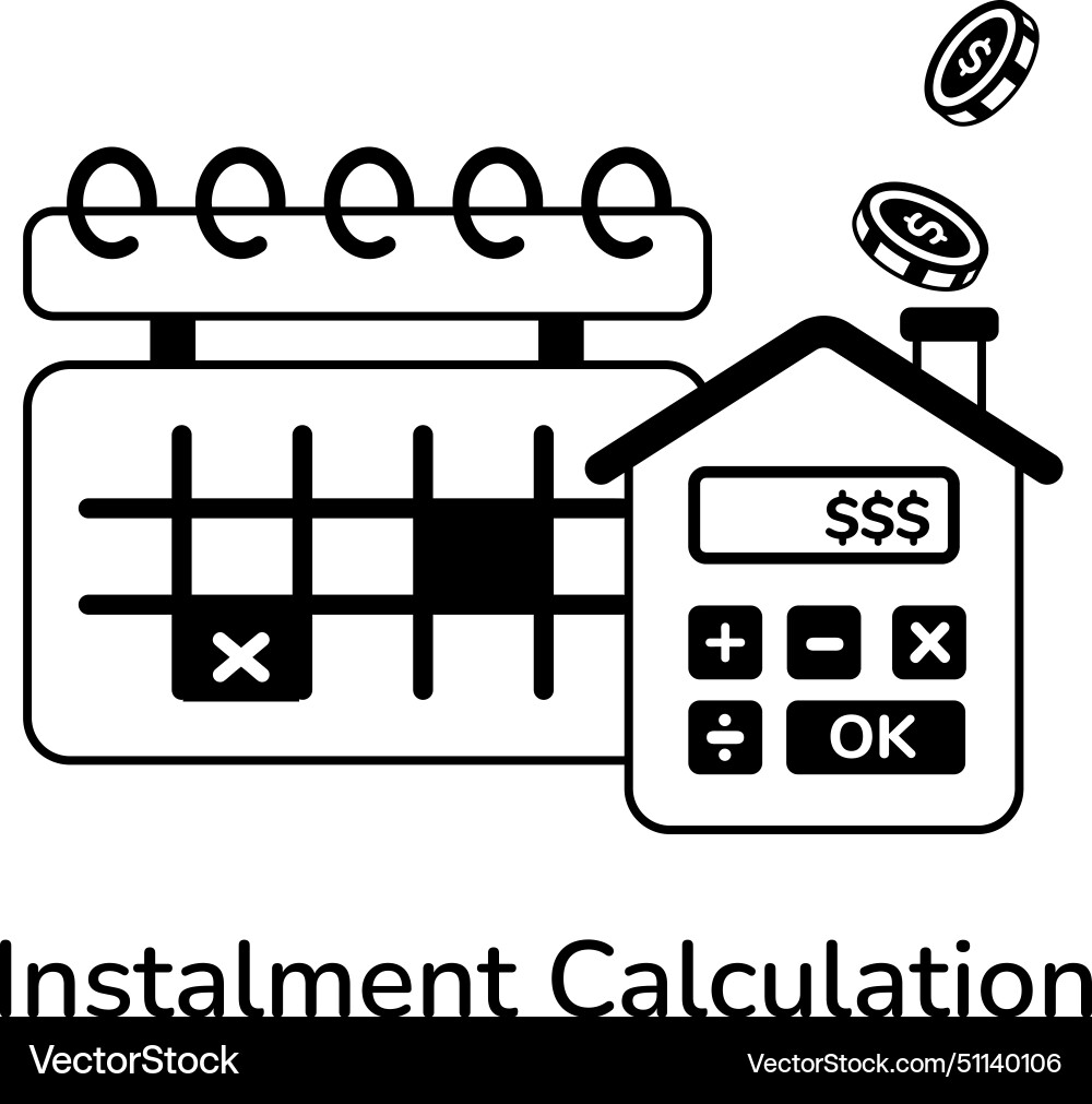 Instalment calculation Royalty Free Vector Image