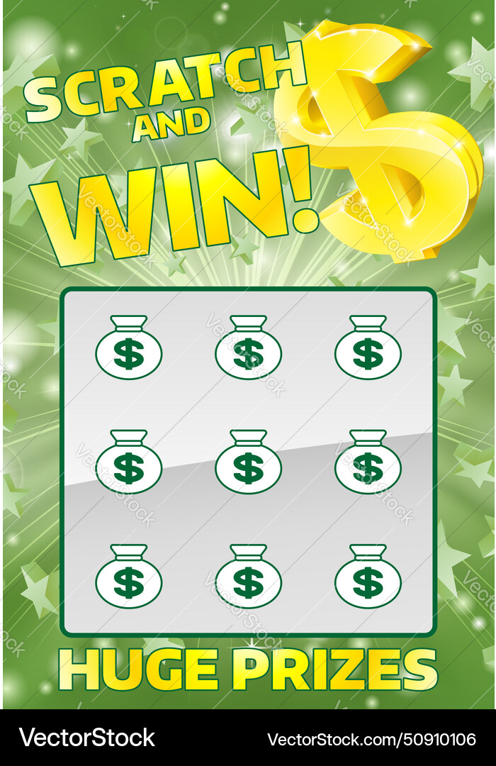 Lottery instant scratch card Royalty Free Vector Image