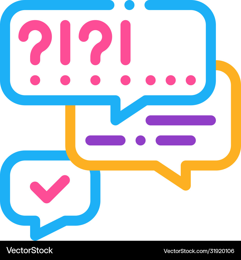 Many questions and answers icon outline Royalty Free Vector