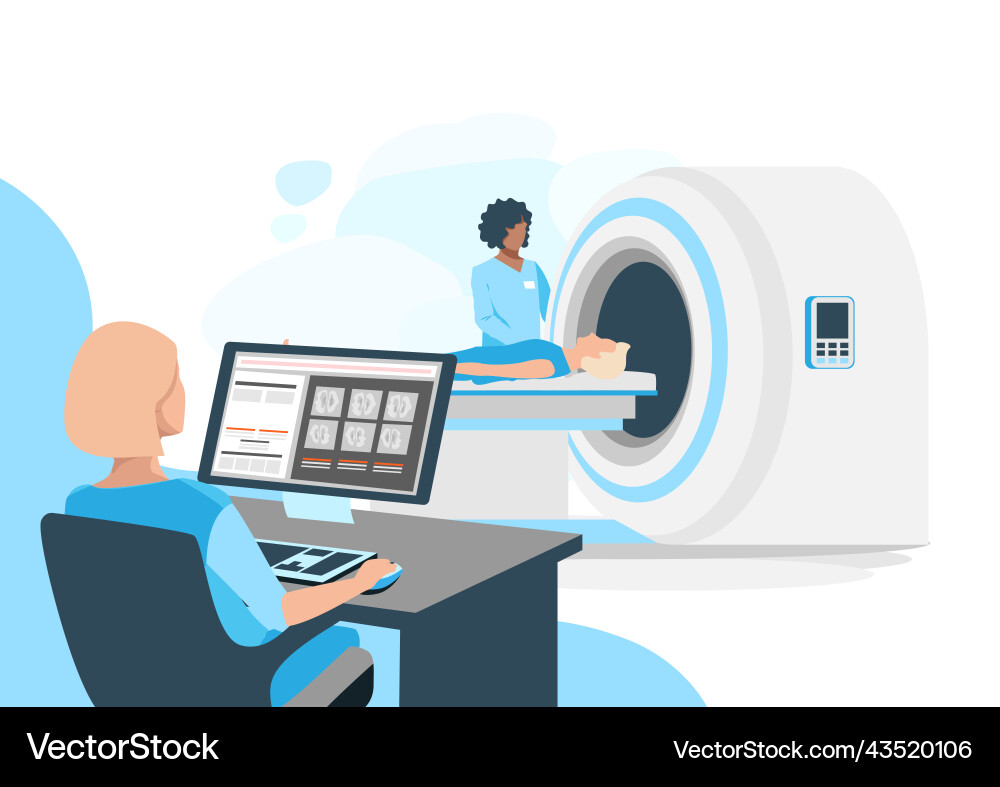 Mri diagnostics Royalty Free Vector Image - VectorStock