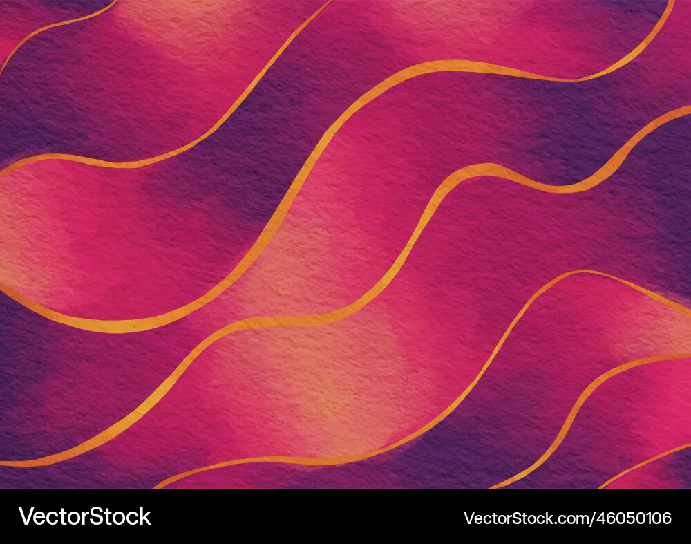 Mythical purple color gold line wave background Vector Image