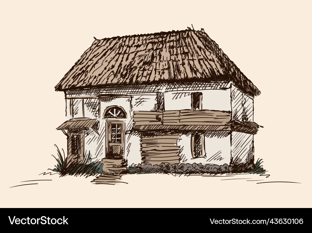 Old house Royalty Free Vector Image - VectorStock