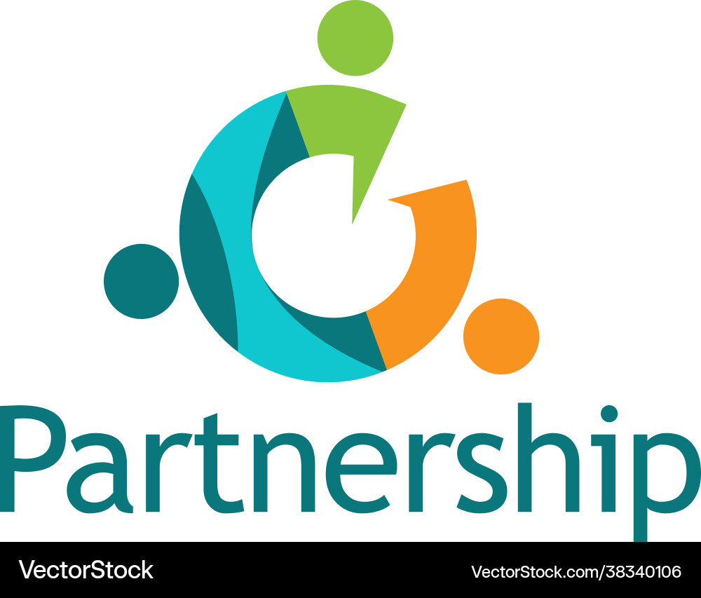 Partnership icon with people sign Royalty Free Vector Image