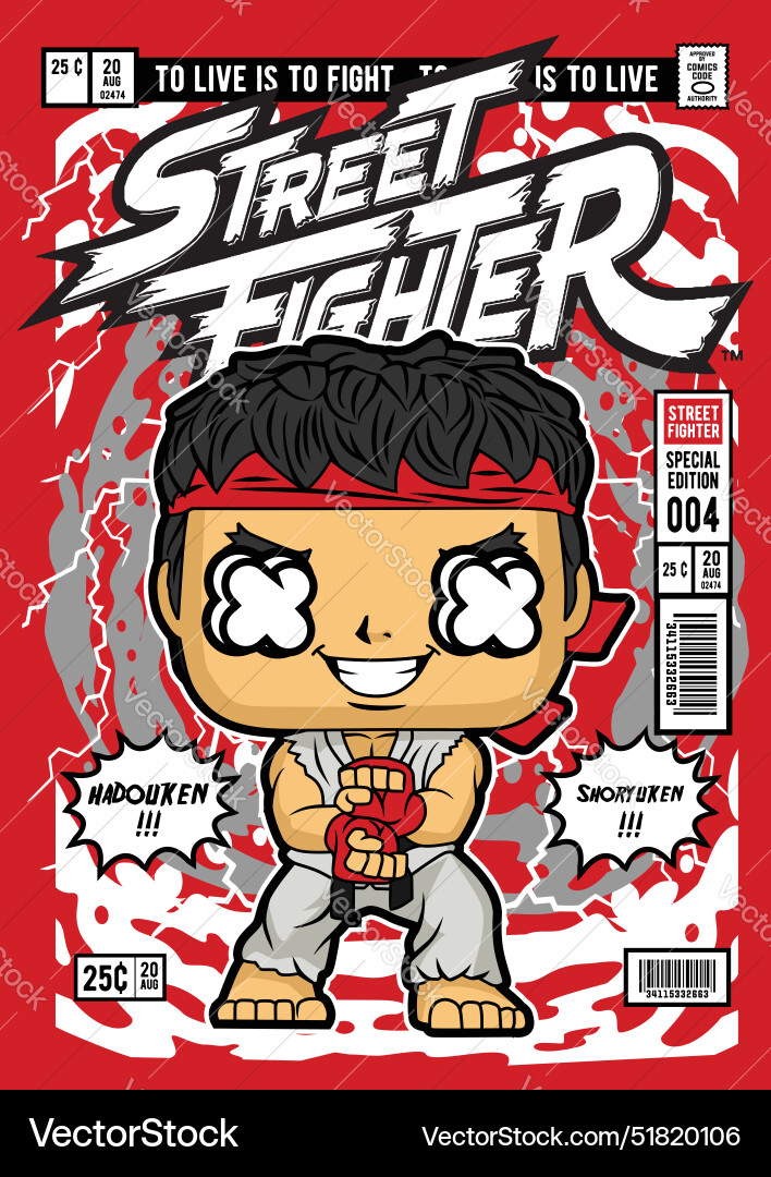 Pop art ryu Royalty Free Vector Image - VectorStock