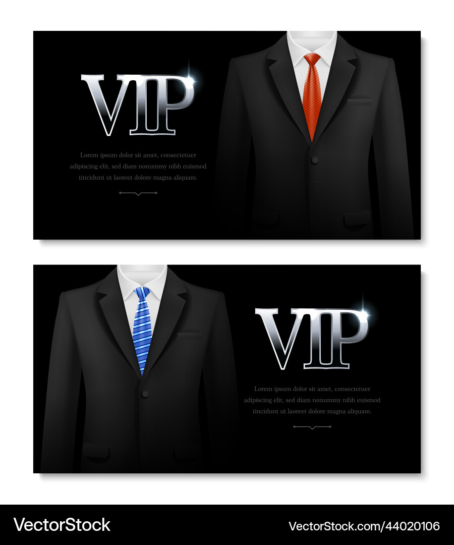 Realistic vip templates Royalty Free Vector Image