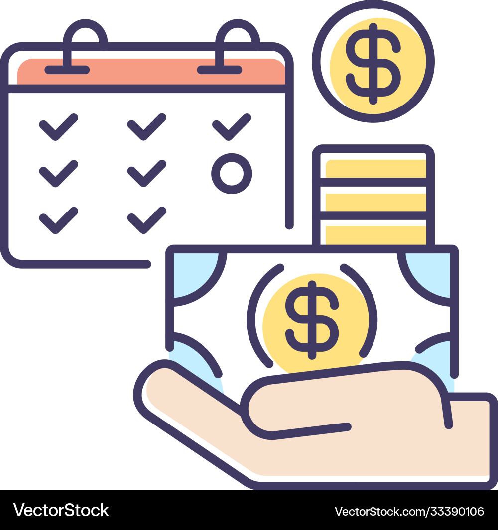 Salary rgb color icon Royalty Free Vector Image