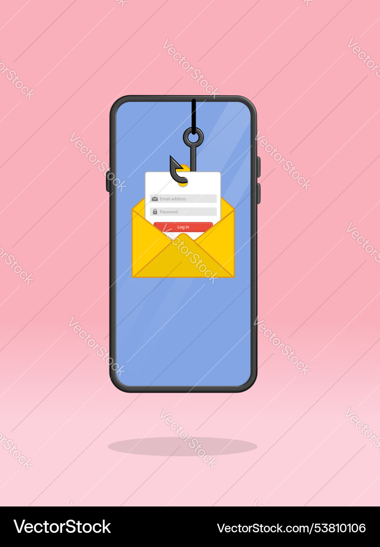 Smartphone email phishing fake login page Vector Image