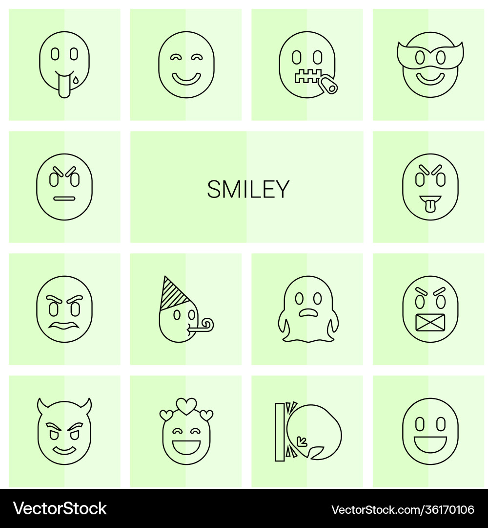Smiley Icons Lizenzfreies Vektorbild - VectorStock