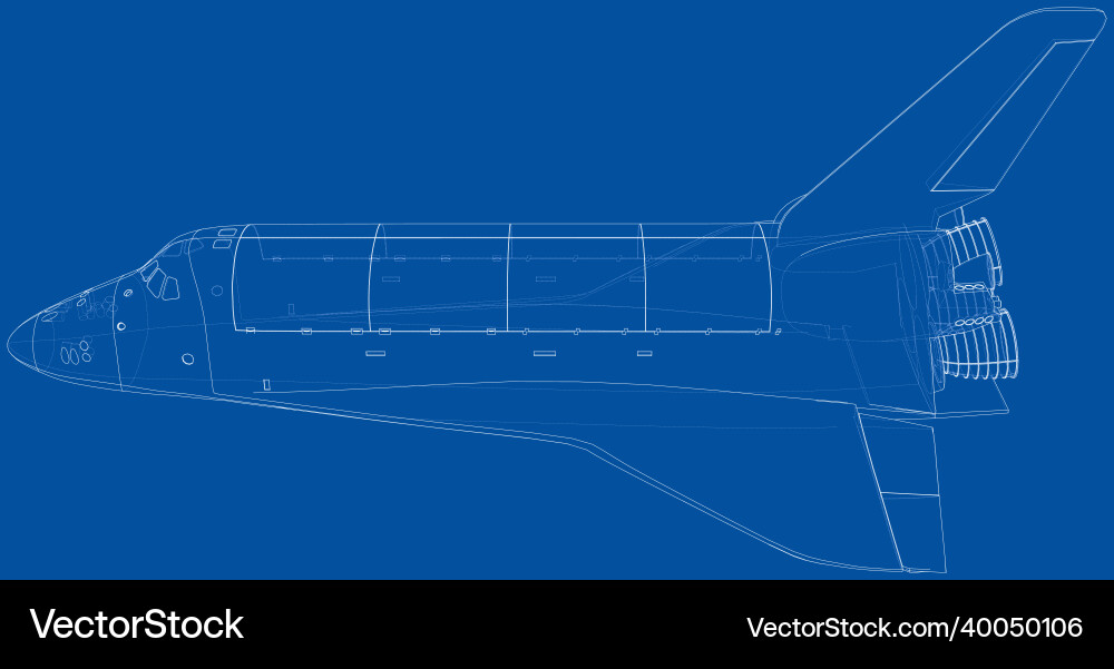 Space shuttle rendering of 3d Royalty Free Vector Image