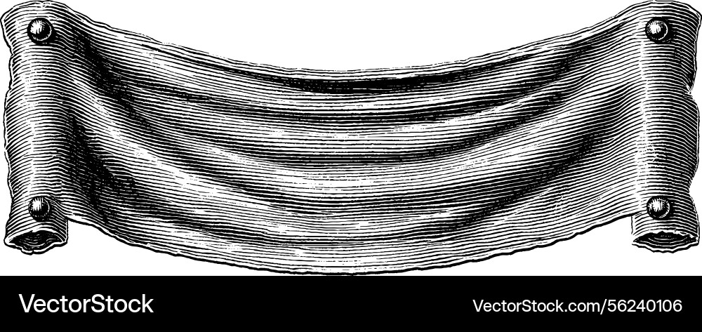 Vintage engraved stitched fabric banner Royalty Free Vector
