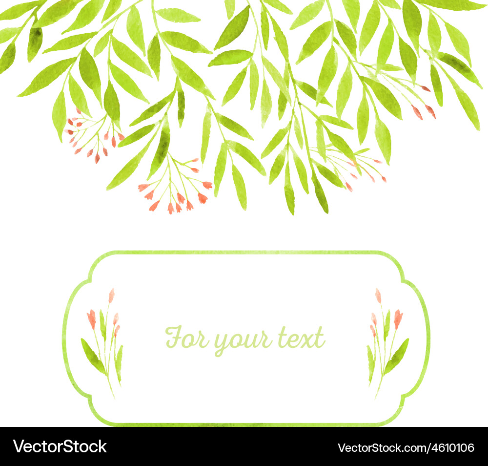 Watercolor spring leaves Royalty Free Vector Image