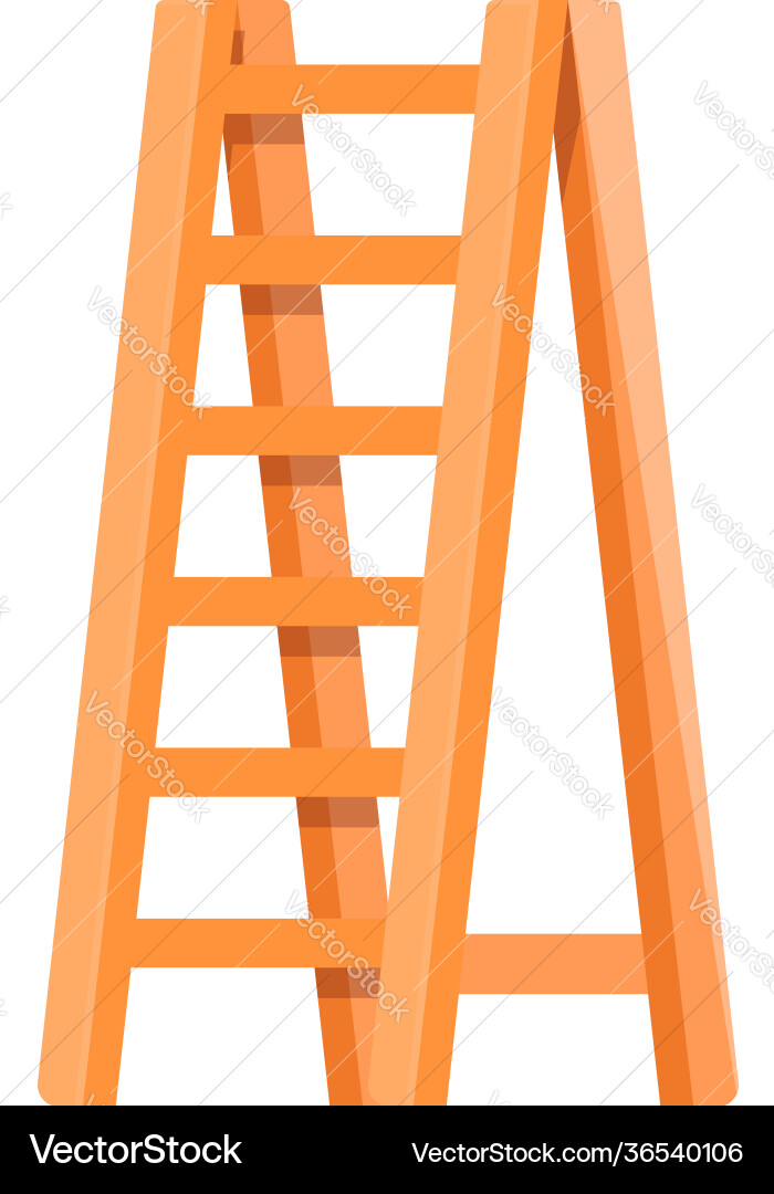 Wooden ladder icon cartoon style Royalty Free Vector Image